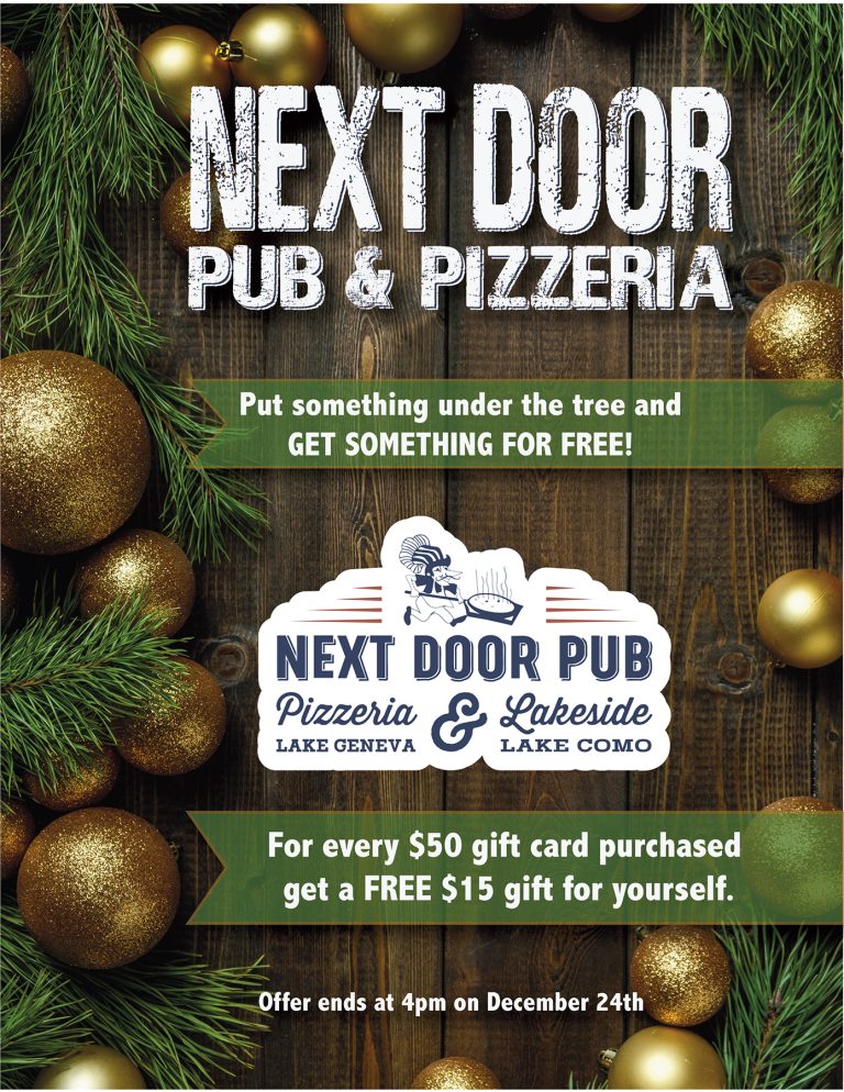 Gift Card Promo - Nextdoor Pub Lakeside - Serving Lake Como
